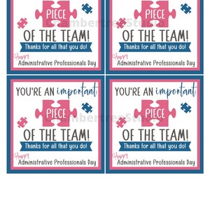 Administrative Professionals Day Gift Tag, Employee Appreciation ...