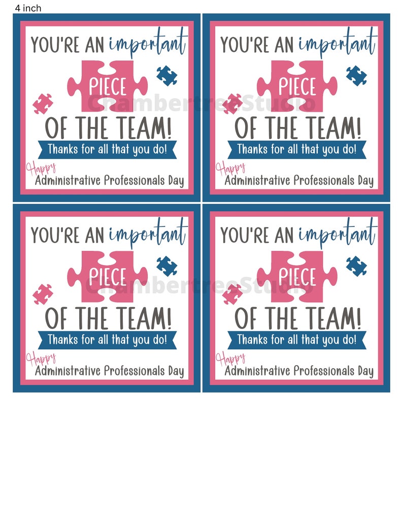 Administrative Professionals Day Gift Tag, Employee Appreciation ...
