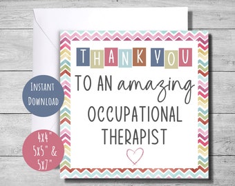Physical Therapist Thank You Card Printable Teacher - Etsy