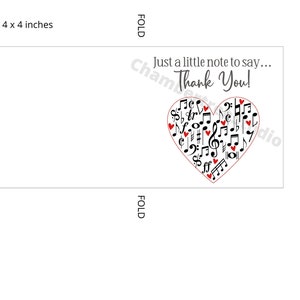 Music Teacher Appreciation Card, Printable Thank You for Piano Teacher ...