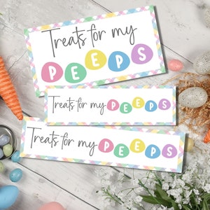 Treats for My Peeps Bag Topper, Display Card, Printable Box Front ...