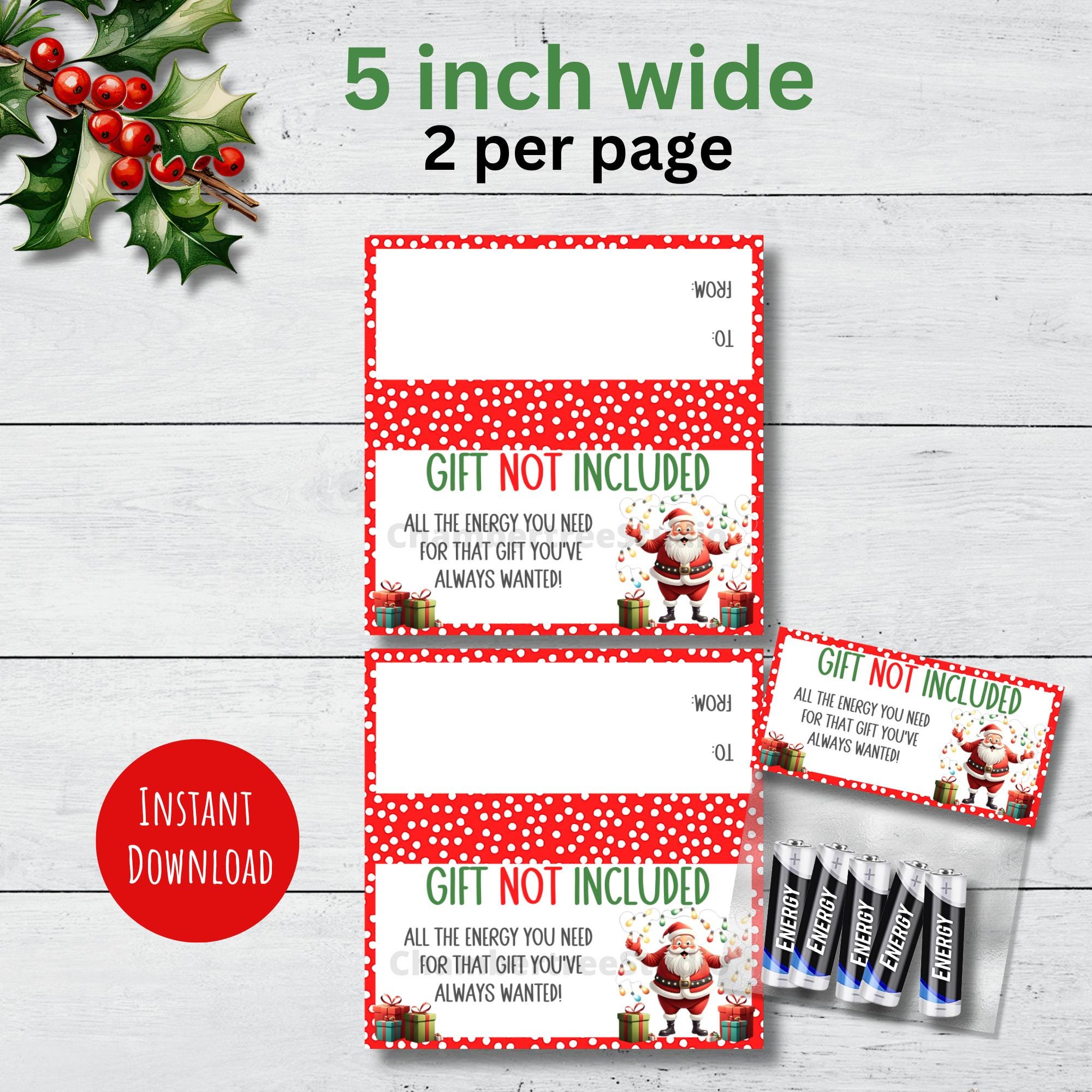 Gift Not Included Gift Tag, White Elephant Fun Christmas Gag, Stocking ...