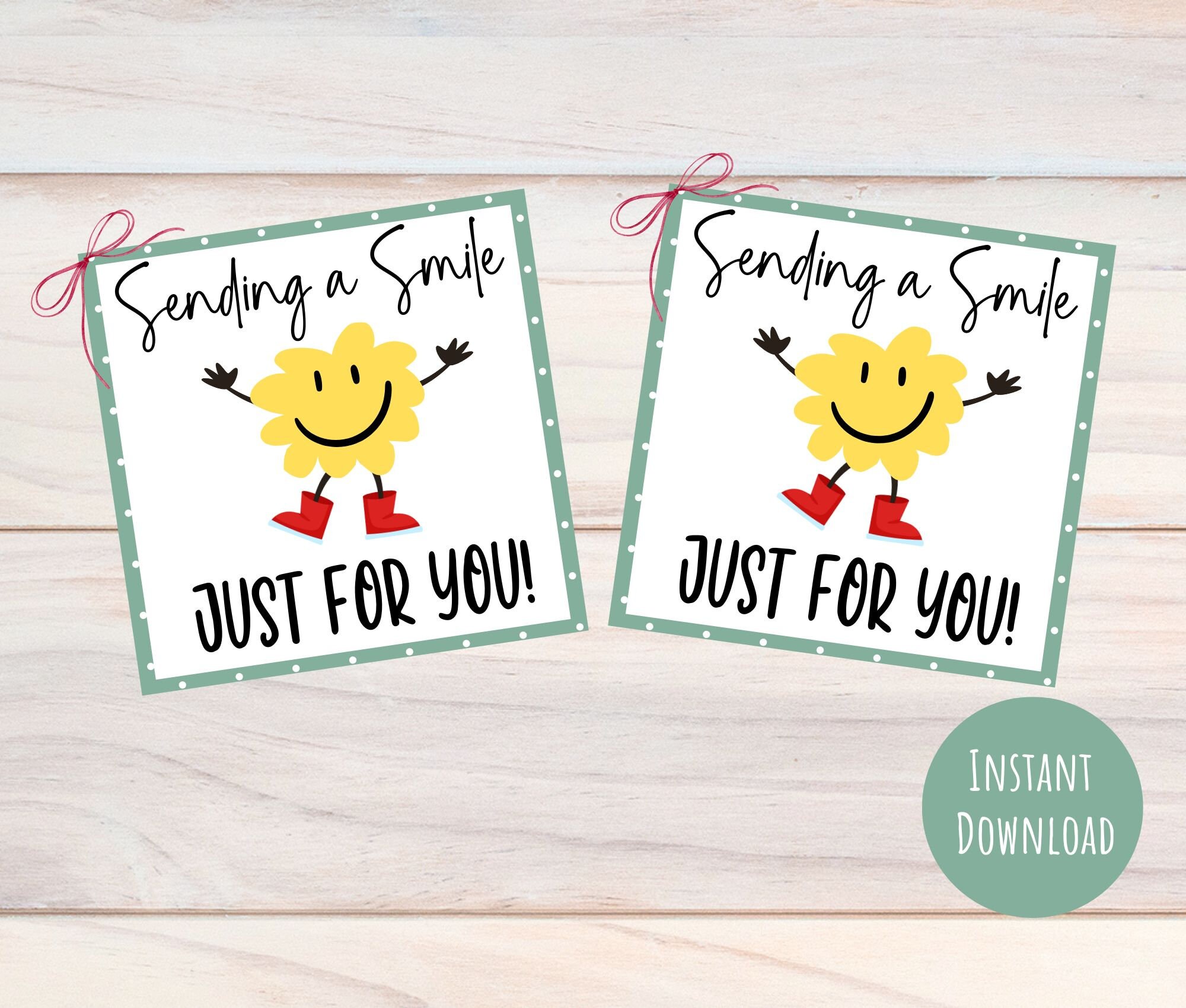 Sending a Smile Gift Tag, Random Acts of Kindness, 3 & 4 Tags, Back to ...