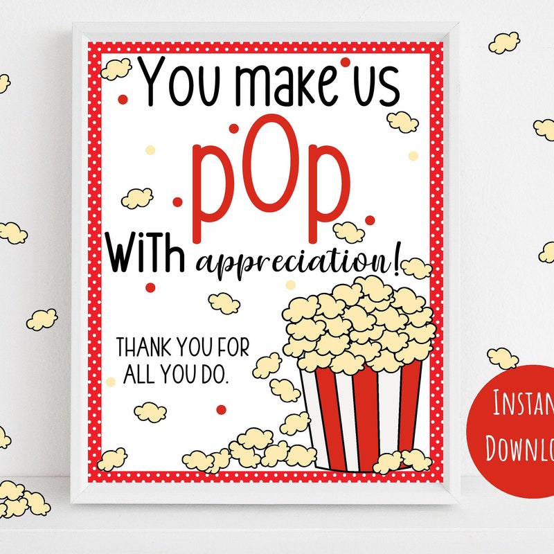 Printable Popcorn Sign - Etsy