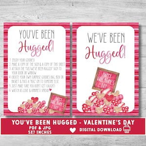 Valentine's Day You've Been Hugged Game, Valentine's Day Printable ...