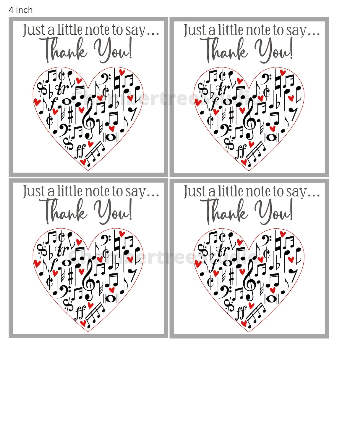 Music Teacher Appreciation Gift Tag Printable Thank You Gift - Etsy