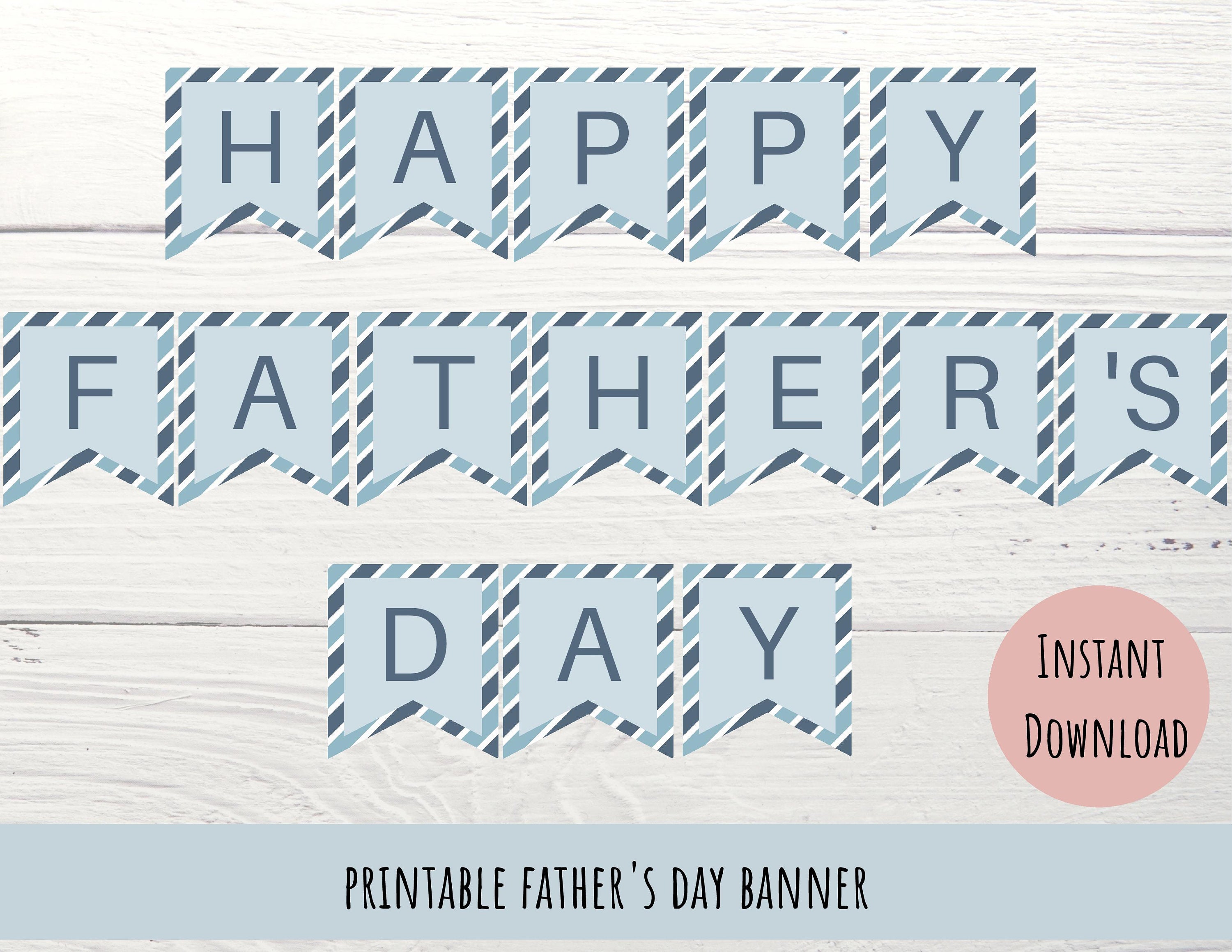 Father's Day Printable Banner, Fathers Day Bunting Sign, Dad Banner ...