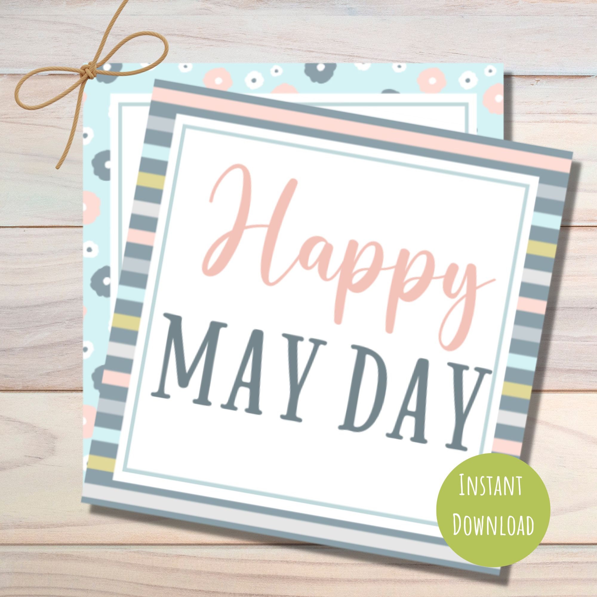 Happy May Day Tag, Spring Gift Tag, 2, 2.5 & 3 Sizes, Printable May Day ...
