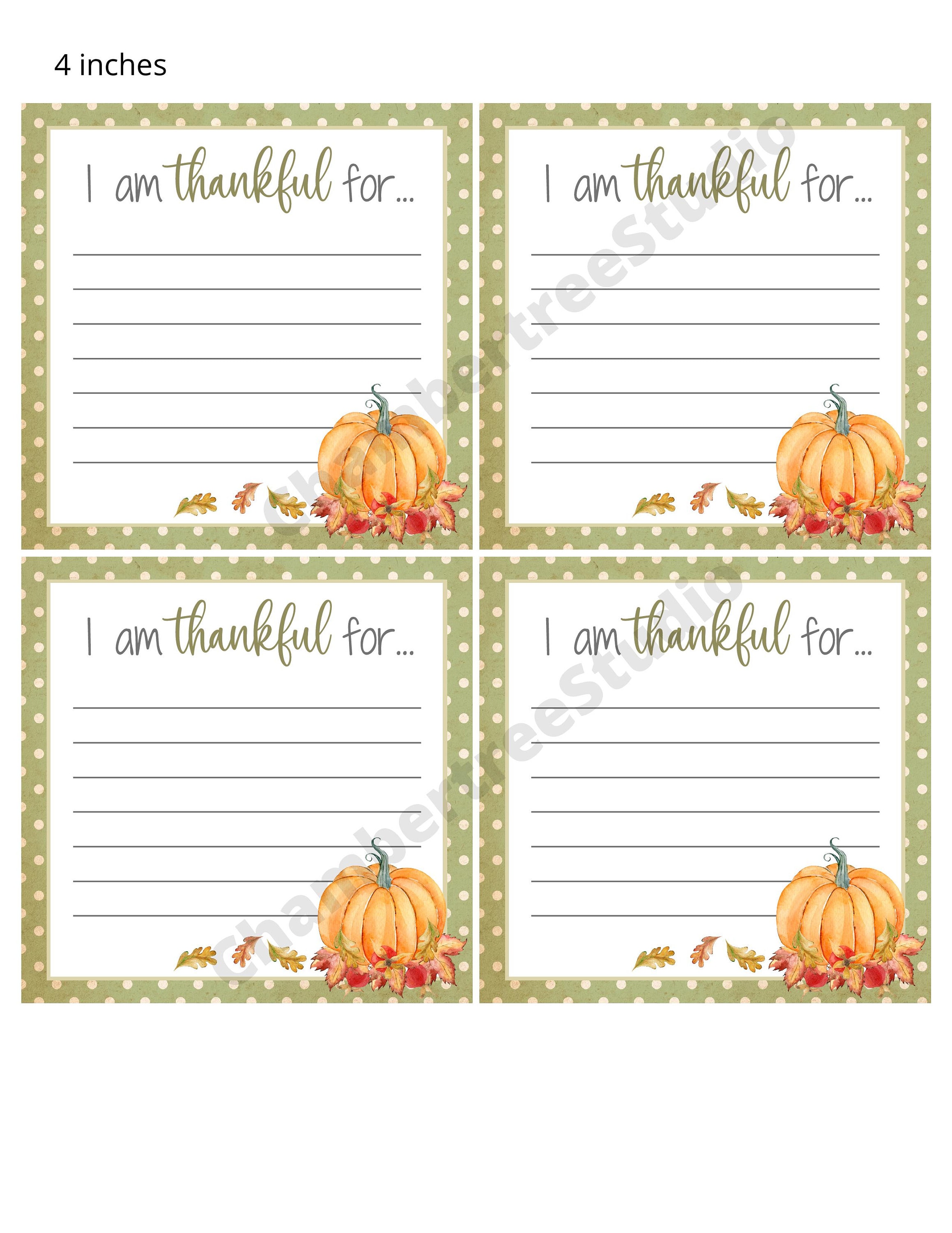 Thanksgiving Gratitude Cards I Am Thankful for Notes - Etsy