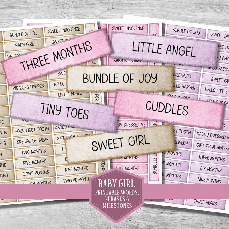 Baby Girl Stickers - Etsy