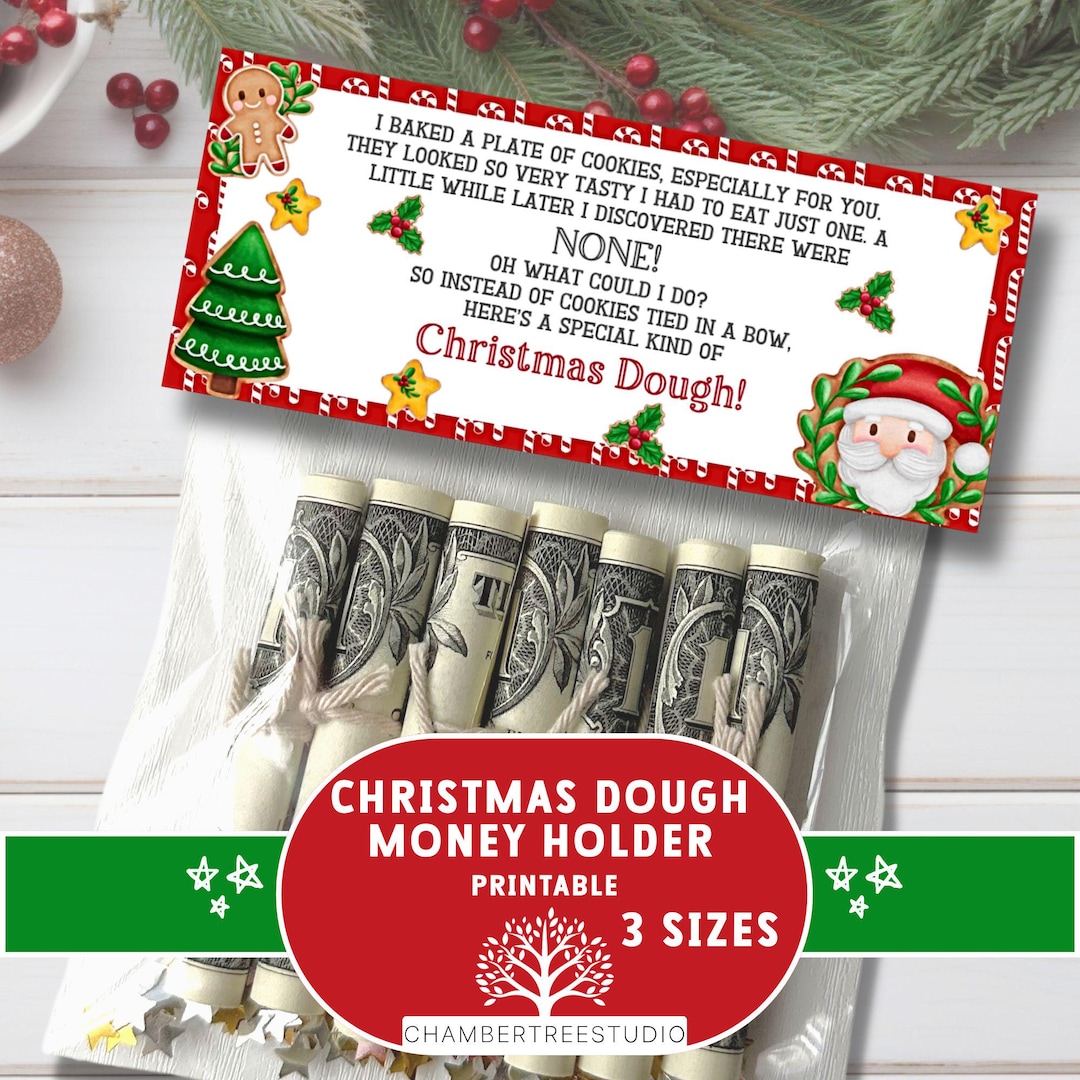 Christmas Money Holder, Christmas Dough Treat Bag, Secret Santa ...
