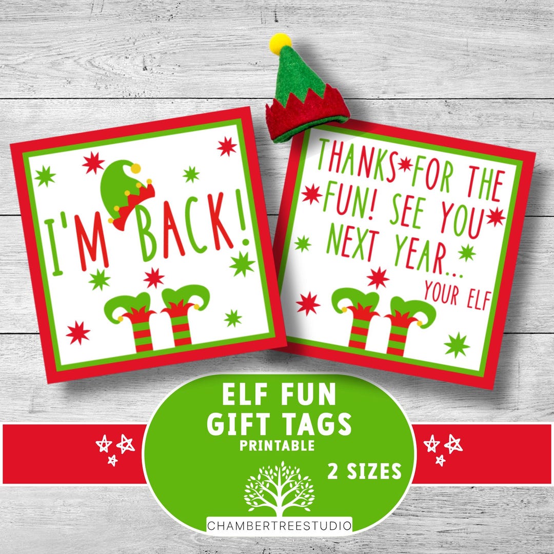 Printable Elf Arrival Tags, 2" & 2.5" Sizes, a Note From Your Elf Card ...