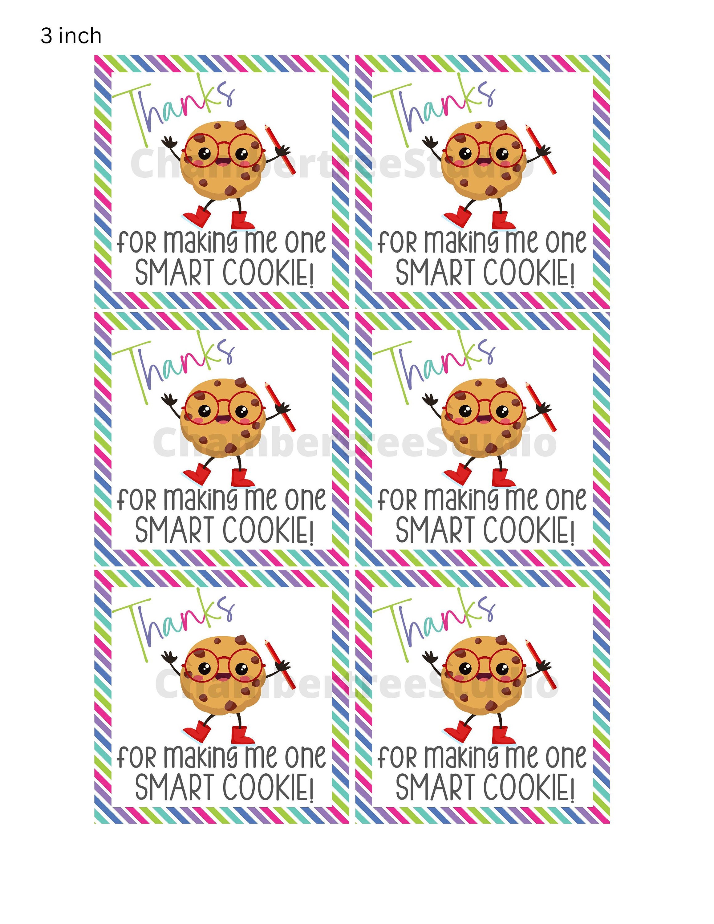 Teacher Appreciation Week Gift Tag, Smart Cookie Tags, Printable School ...
