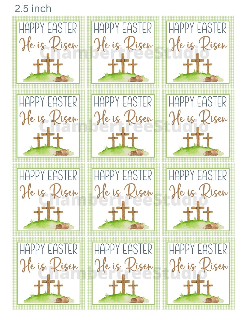 He is Risen Gift Tag, Cupcake Toppers, Printable Easter Cookie Tags ...