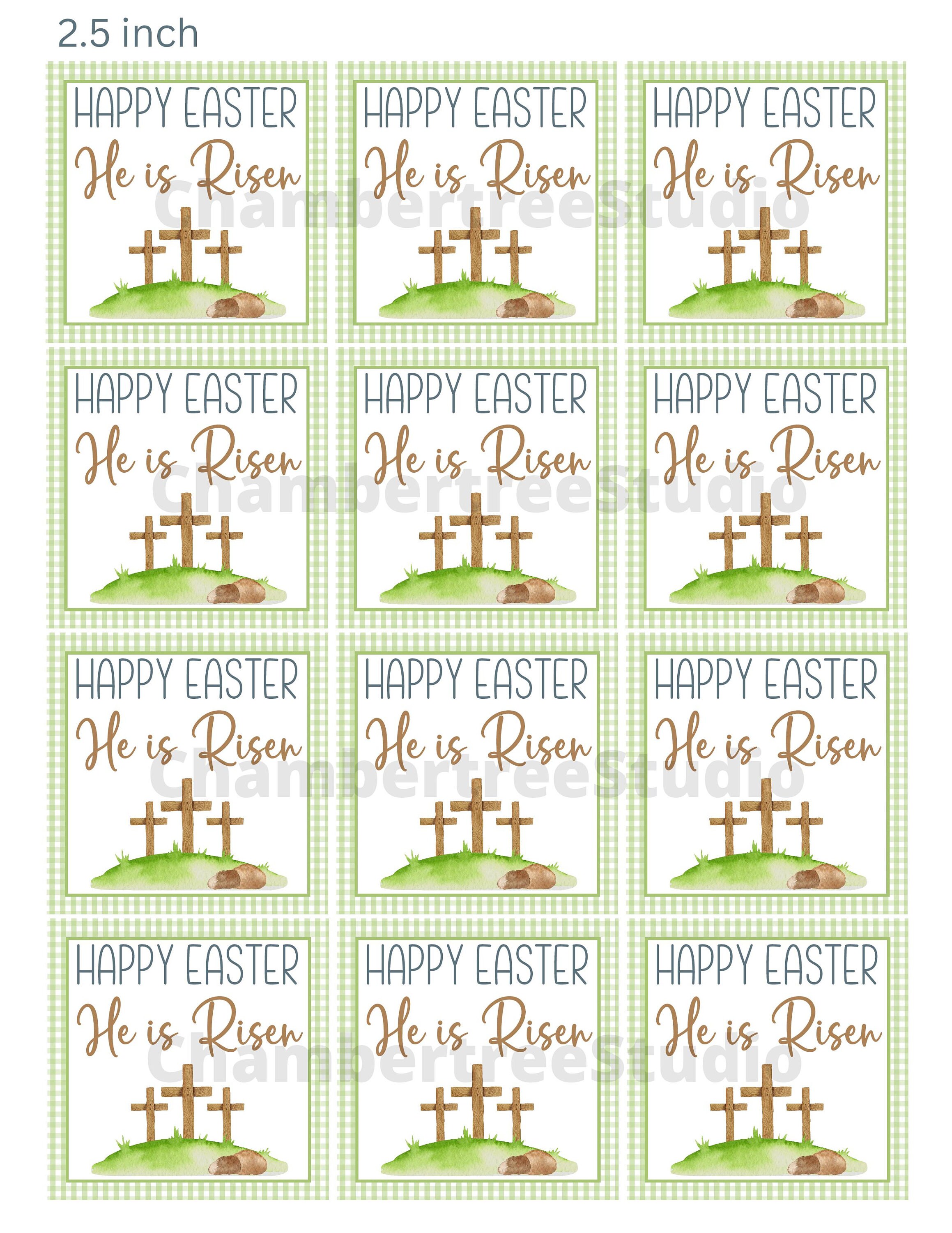 He is Risen Gift Tag, Cupcake Toppers, Printable Easter Cookie Tags ...