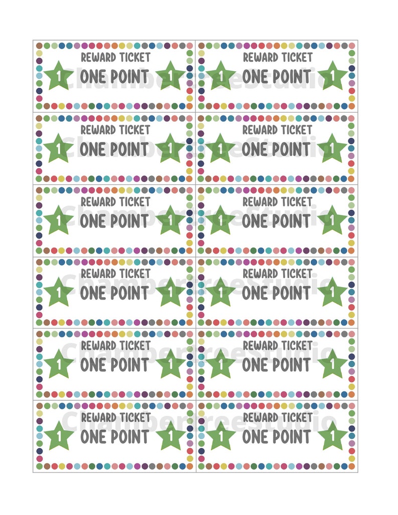 Kids Reward Tickets, Positive Behavior Points, Kids Reward System ...