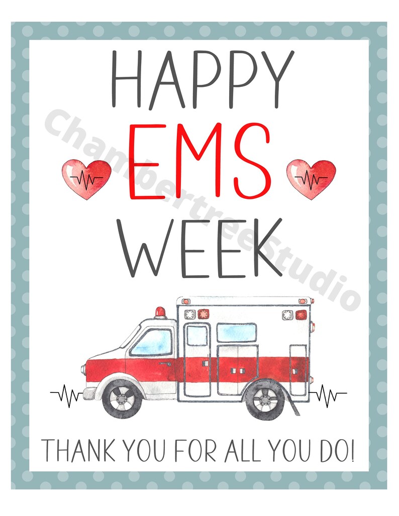 EMS Week Sign, 8x10 Sign, Happy Emergency Medical Services Week, EMT ...
