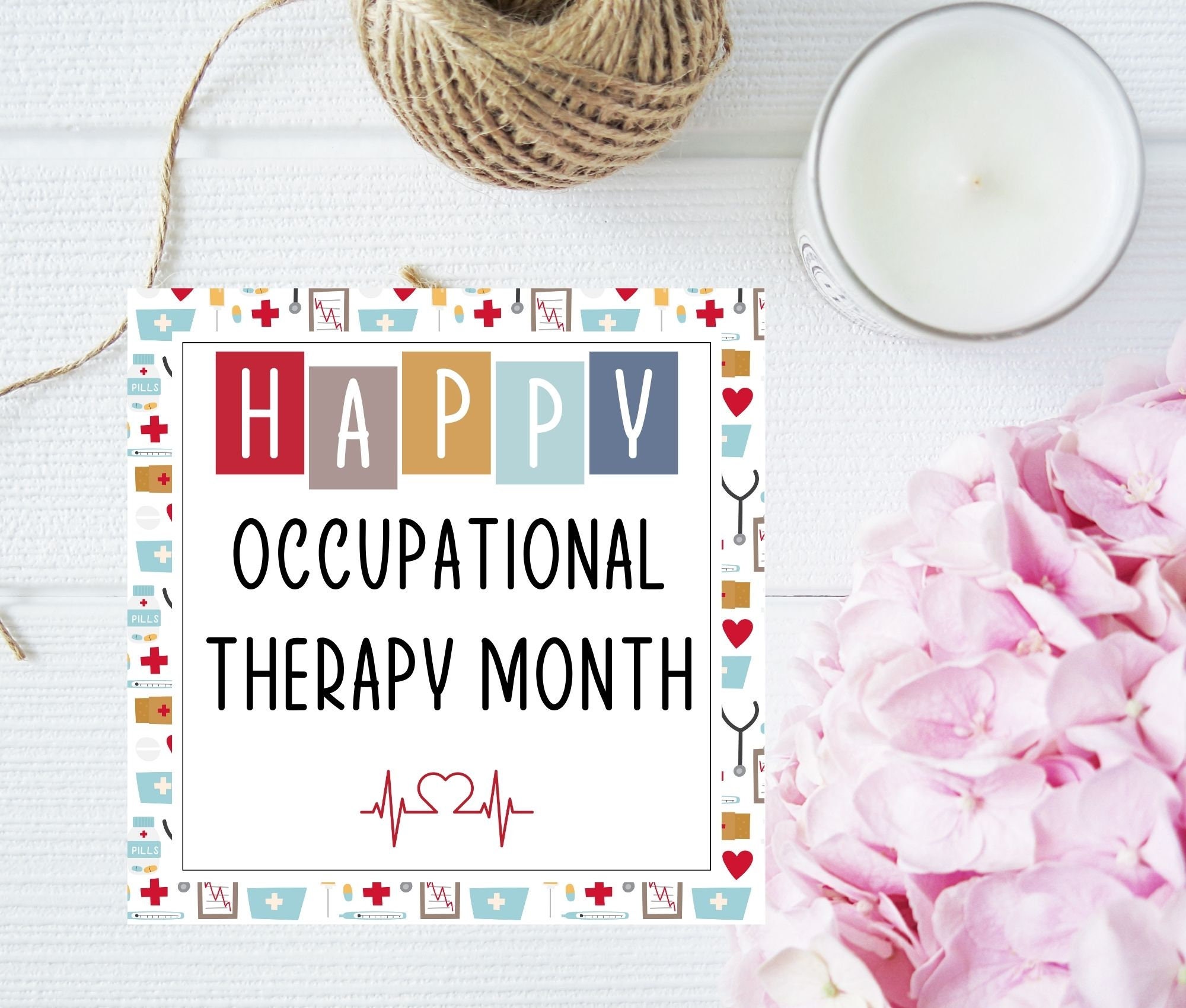 Occupational Therapy Month Card, Printable Thank You for Occupational ...