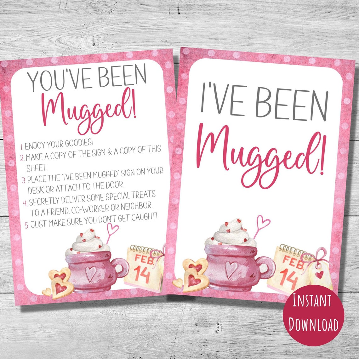 You've Been Mugged, Valentine's Day Printable, Office Coworker Game ...