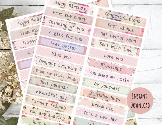 Junk Journal Words Printable Word Sentiments Digital Word - Etsy