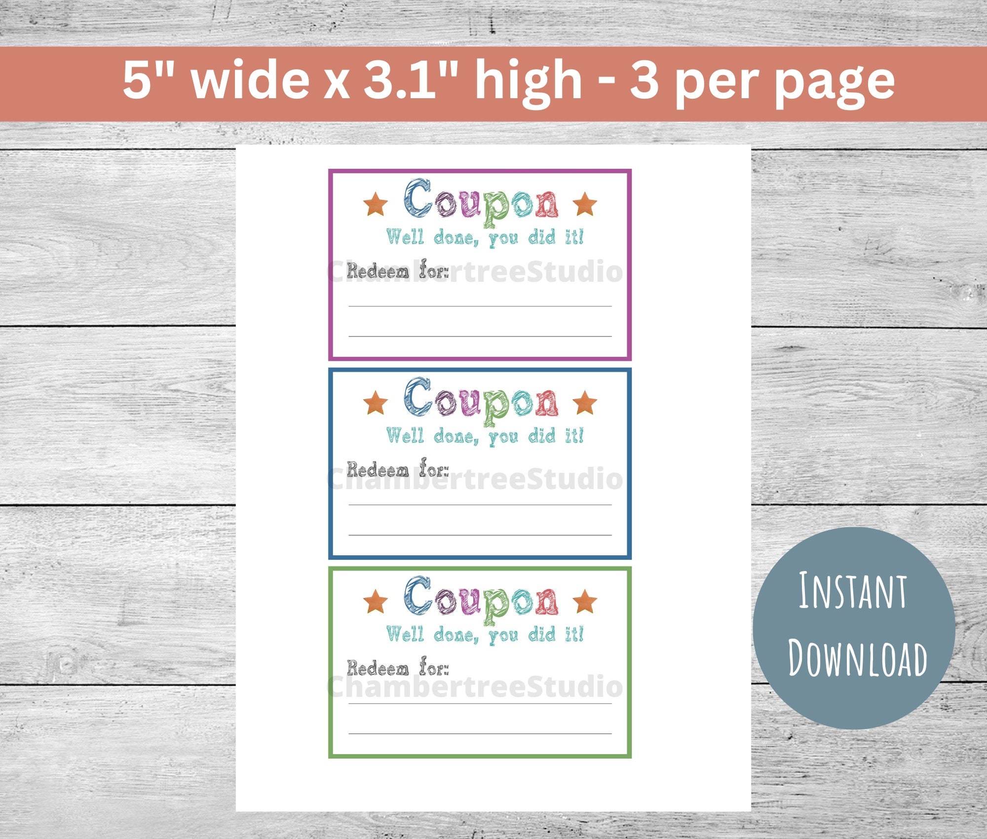 Reward Cards for Kids, Printable Good Behavior Coupons, Redeem Coupon ...