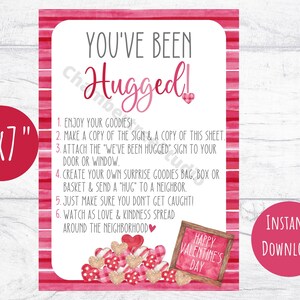 You've Been Hugged, Neighbor Game, Valentine's Day Printable ...