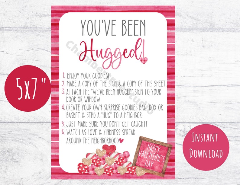 You've Been Hugged, Neighbor Game, Valentine's Day Printable ...