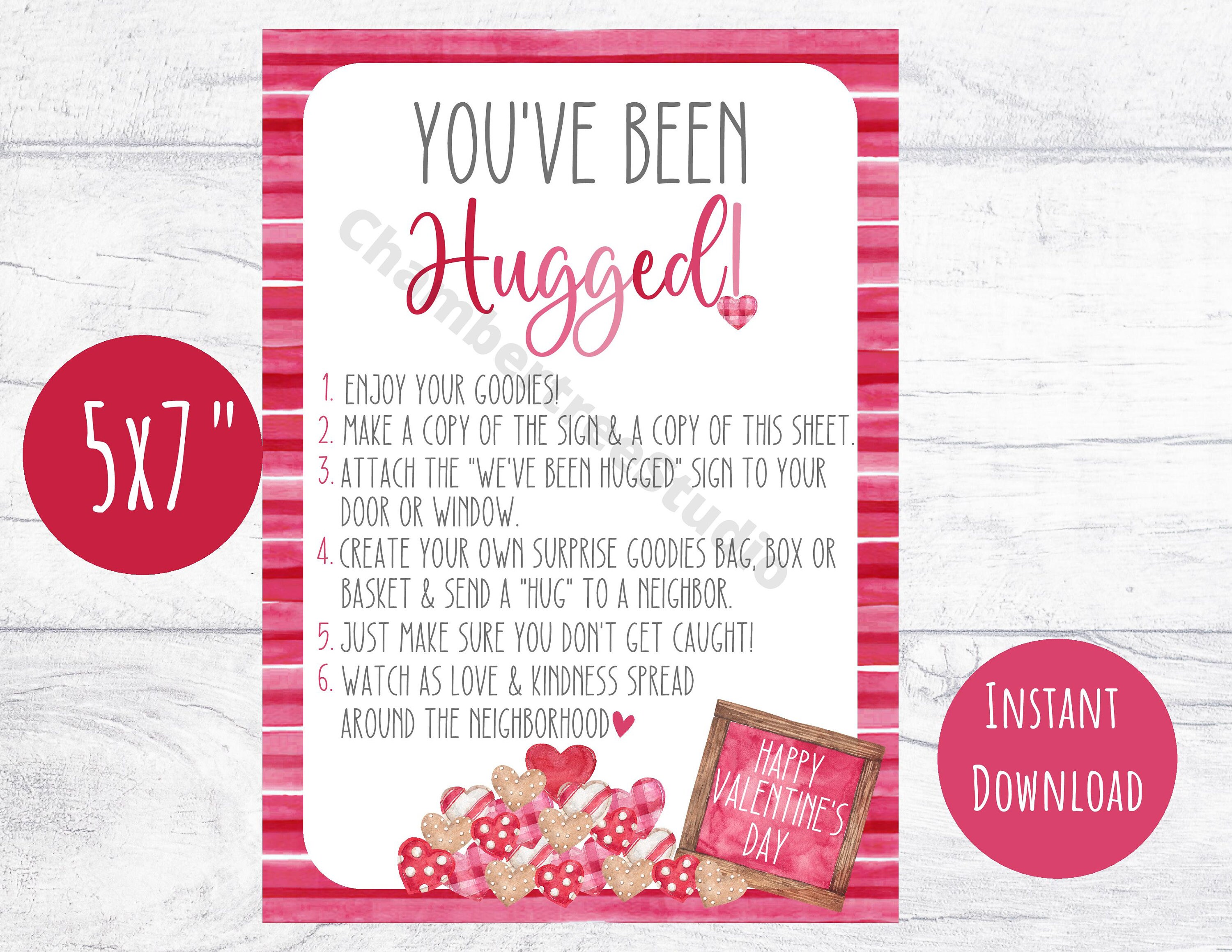 You've Been Hugged, Neighbor Game, Valentine's Day Printable ...
