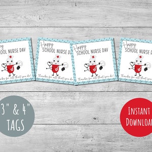 School Nurse Day Appreciation Gift Tag, Printable Thank You ...