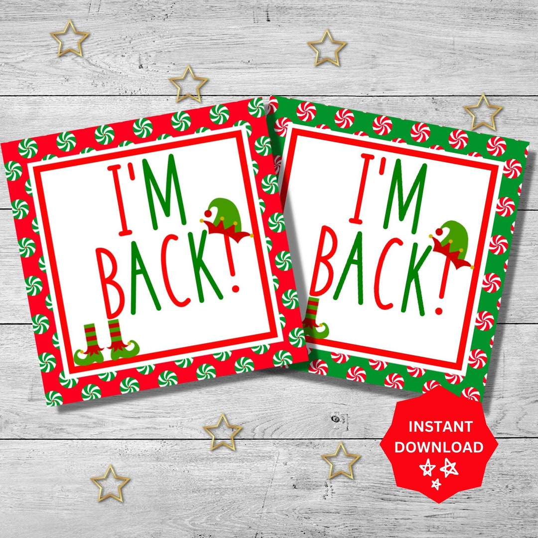 Printable Elf Tags, 2, 3 & 4 Sizes, a Note From Your Elf Card, Elf ...