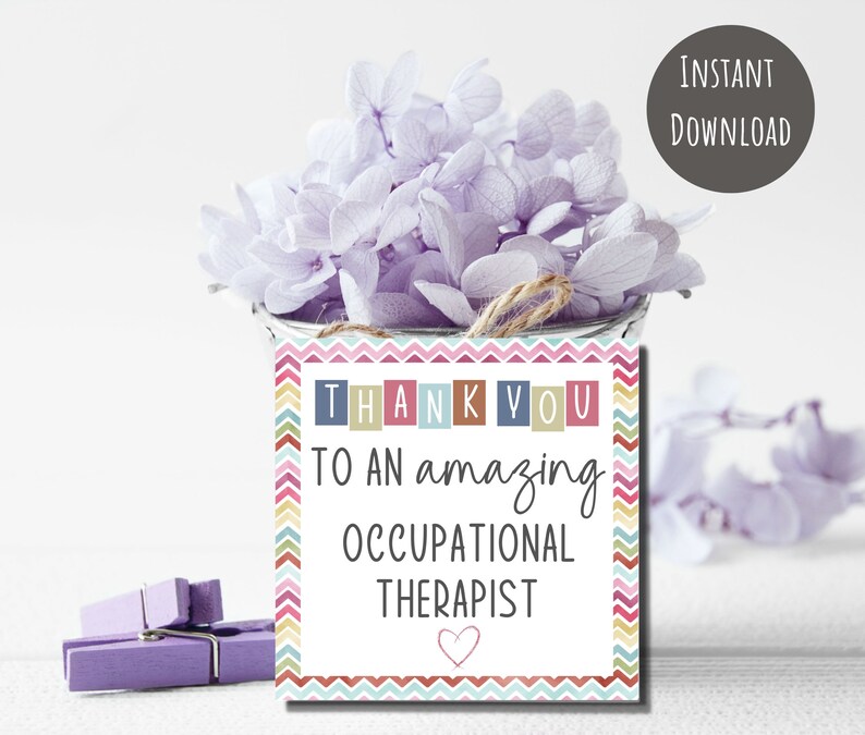 Occupational Therapist Thank You Card, Printable Appreciation for ...