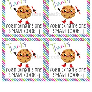 Teacher Appreciation Week Gift Tag, Smart Cookie Tags, Printable School ...