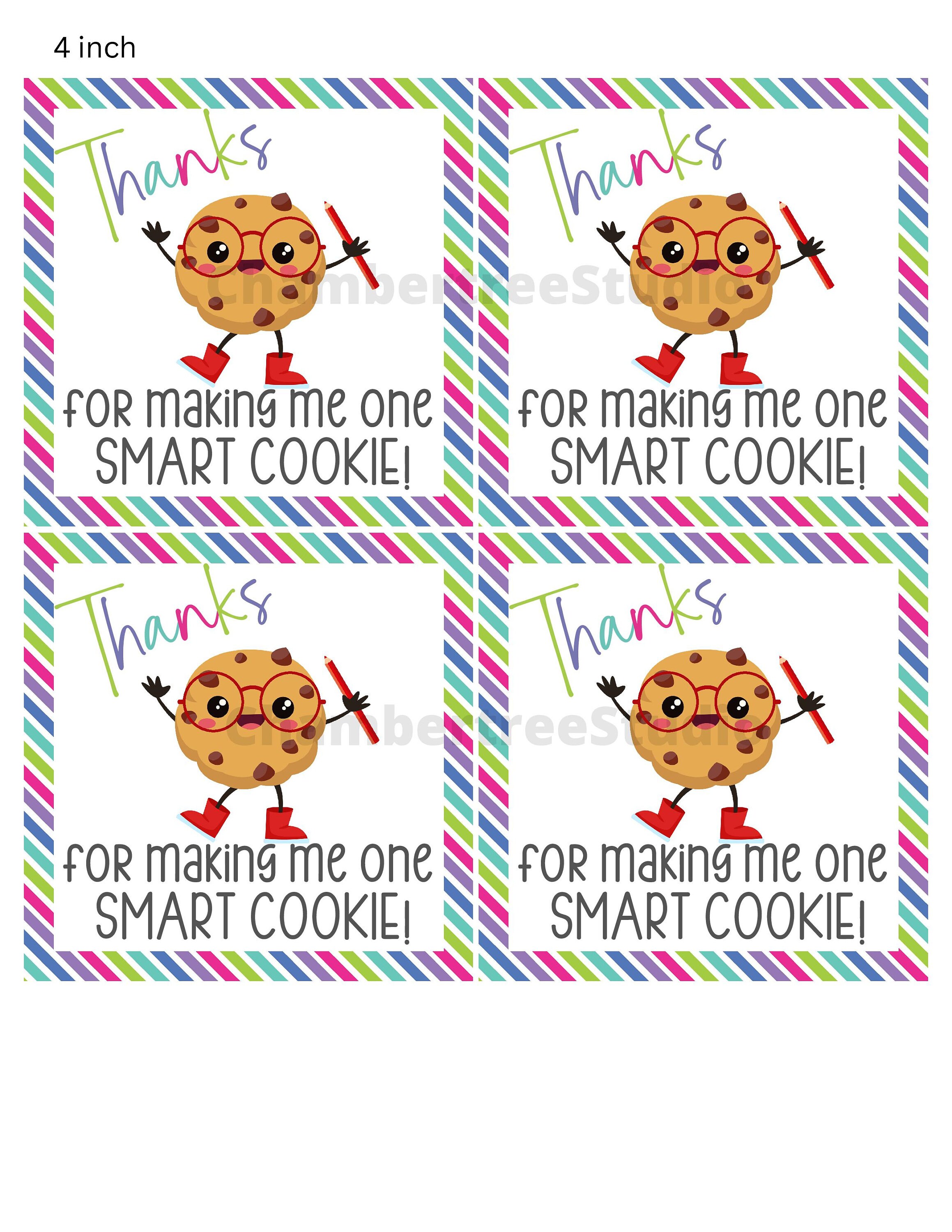 Teacher Appreciation Week Gift Tag, Smart Cookie Tags, Printable School ...