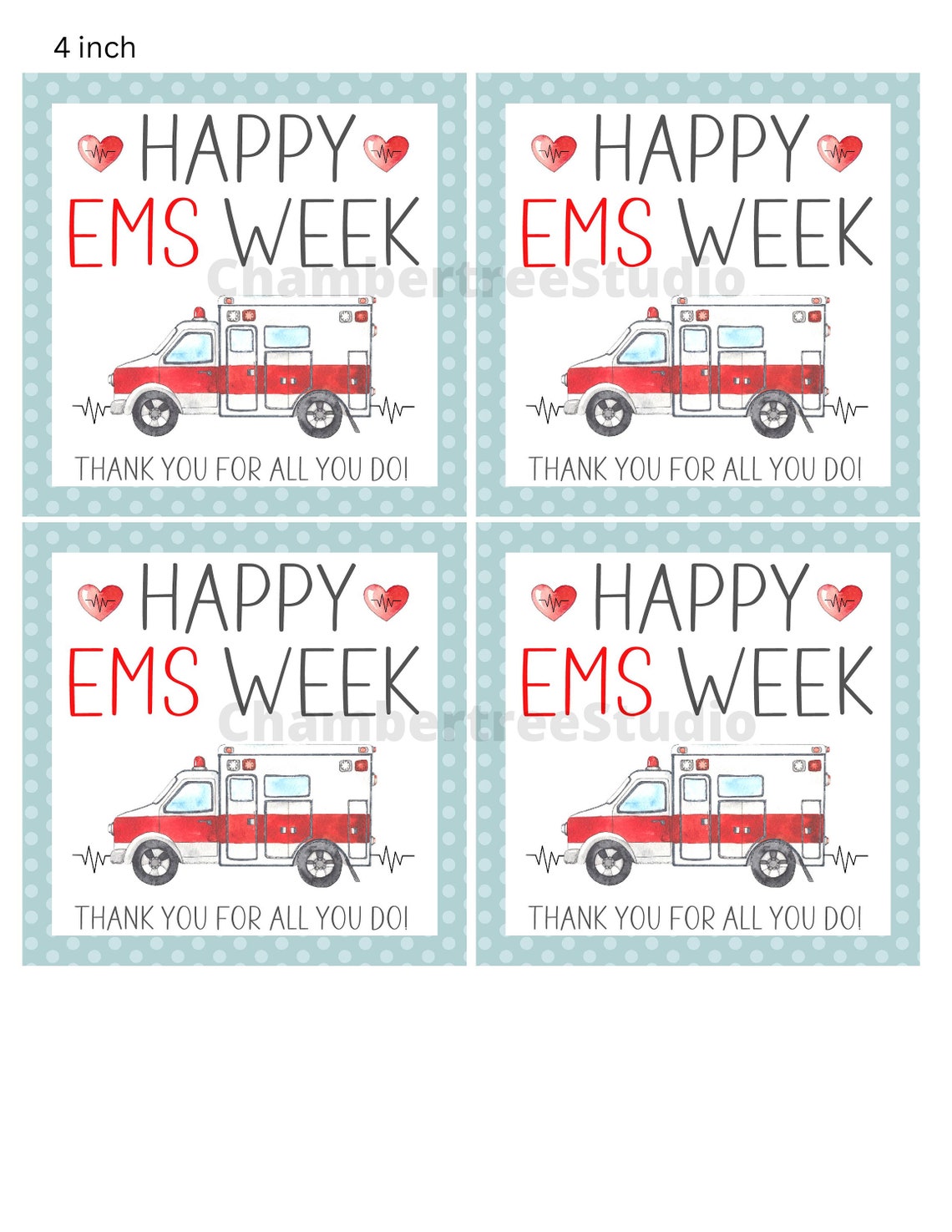 EMS Week Gift Tag, Happy Emergency Medical Services Week, EMT ...