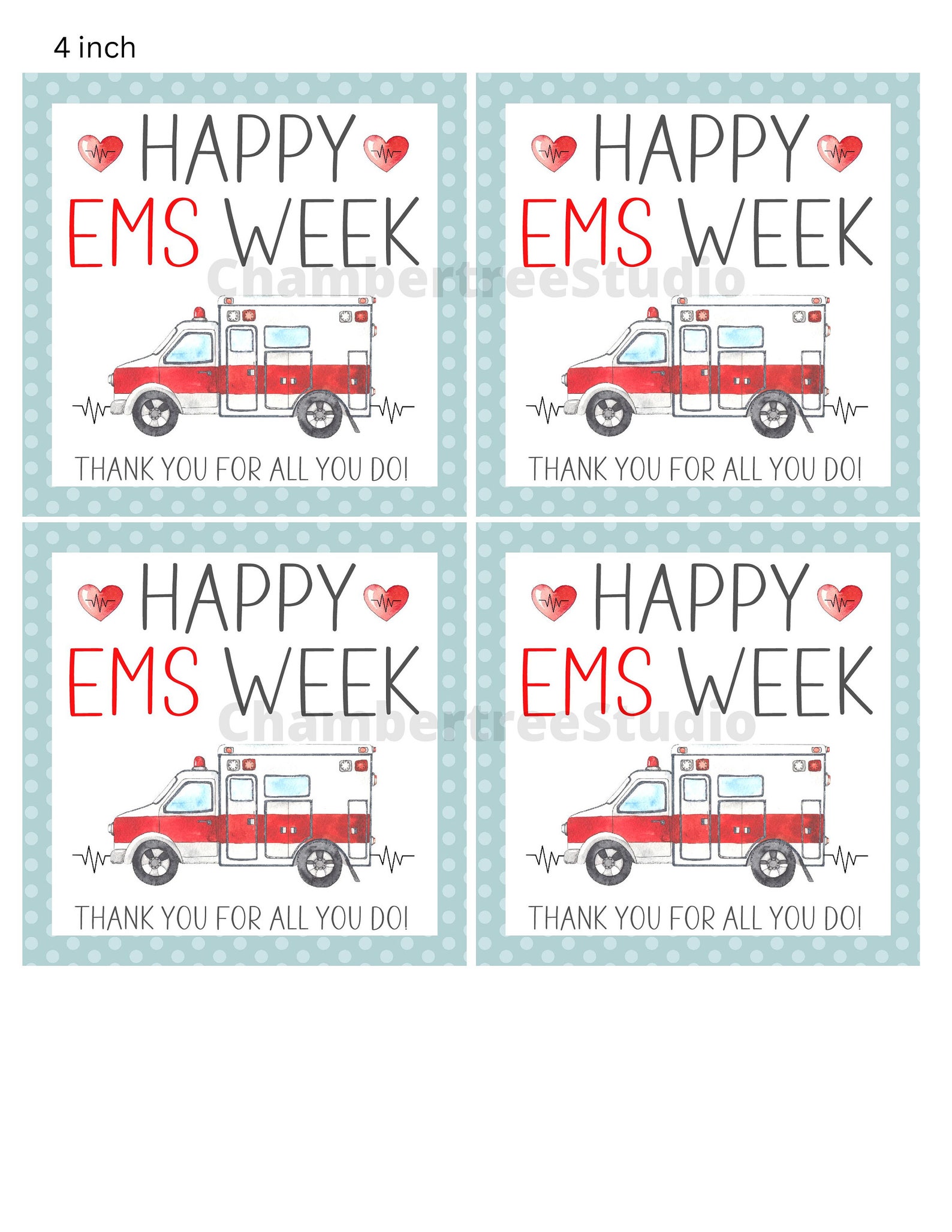 EMS Week Gift Tag, Happy Emergency Medical Services Week, EMT ...