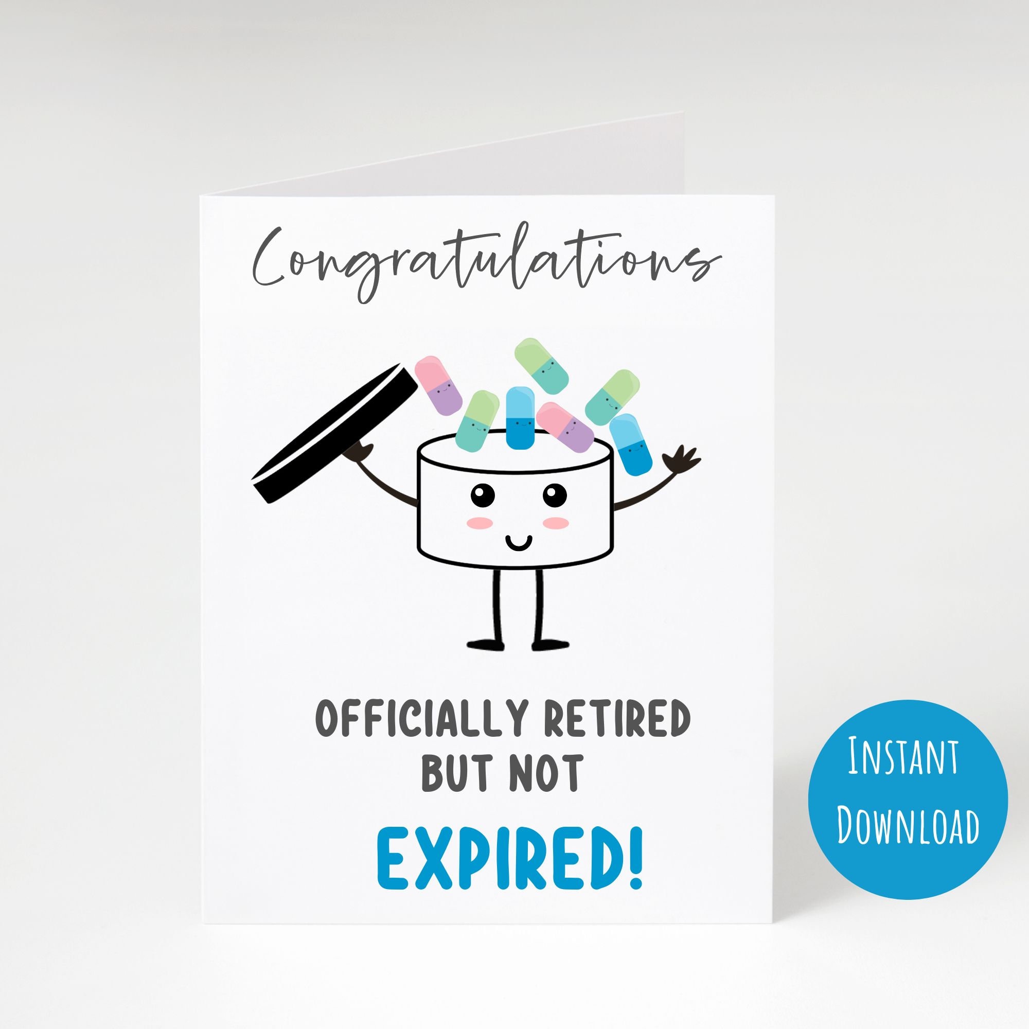 Funny Retirement Card for Pharmacist, Digital Download Printable ...