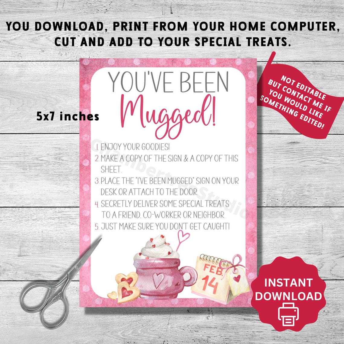 Valentine's Day You've Been Mugged, Office Coworker Game, Valentines ...