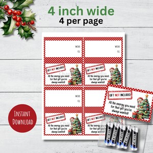 Gift Not Included Gift Tag, White Elephant Gift Tag, Fun Christmas Gag ...