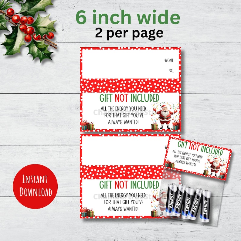 Gift Not Included Gift Tag, White Elephant Fun Christmas Gag, Stocking ...