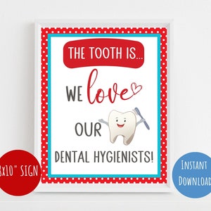 Dental Hygienist Week Sign, Printable Dental Appreciation Sign, 8x10 ...