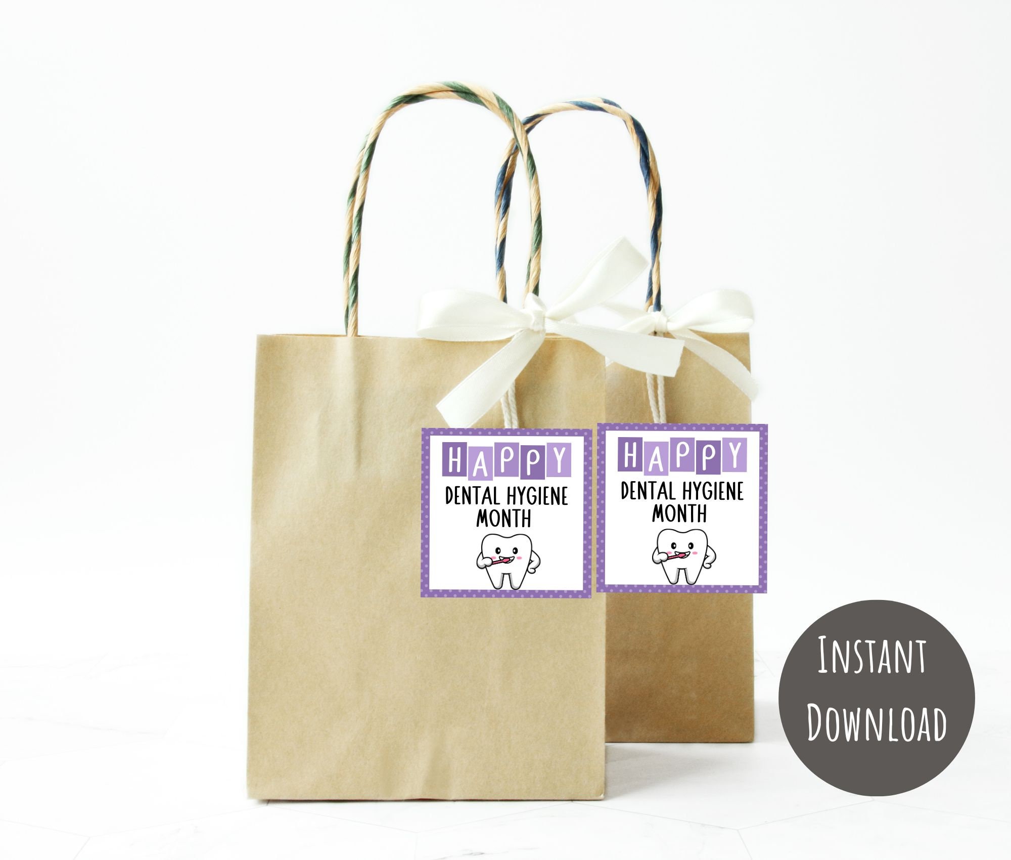 Dental Hygiene Month Gift Tag, Dental Hygiene Appreciation Tags, 2.5 ...