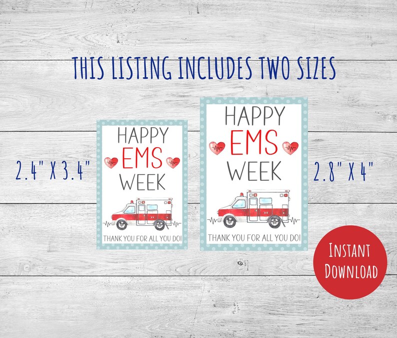 EMS Week Gift Tag, Happy Emergency Medical Services Week, EMT ...