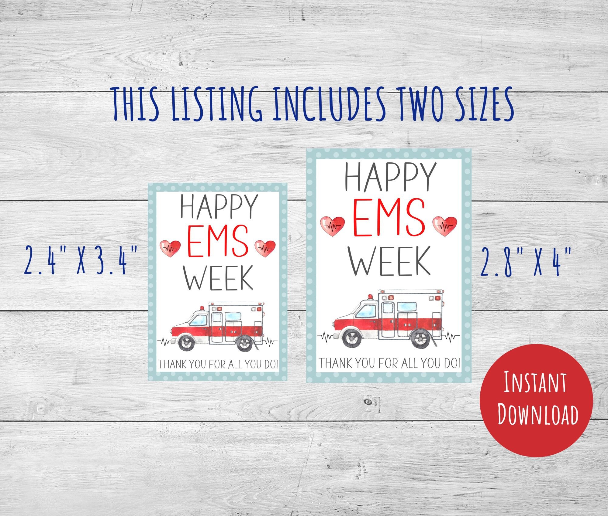 EMS Week Gift Tag, Happy Emergency Medical Services Week, EMT ...