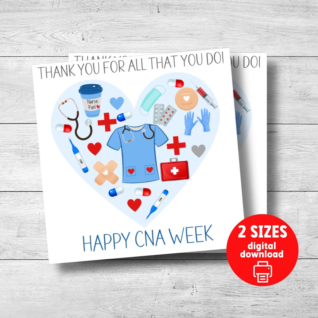 CNA Appreciation Gift Tag, 3" and 4" Tags, Happy CNA Week, Certified ...