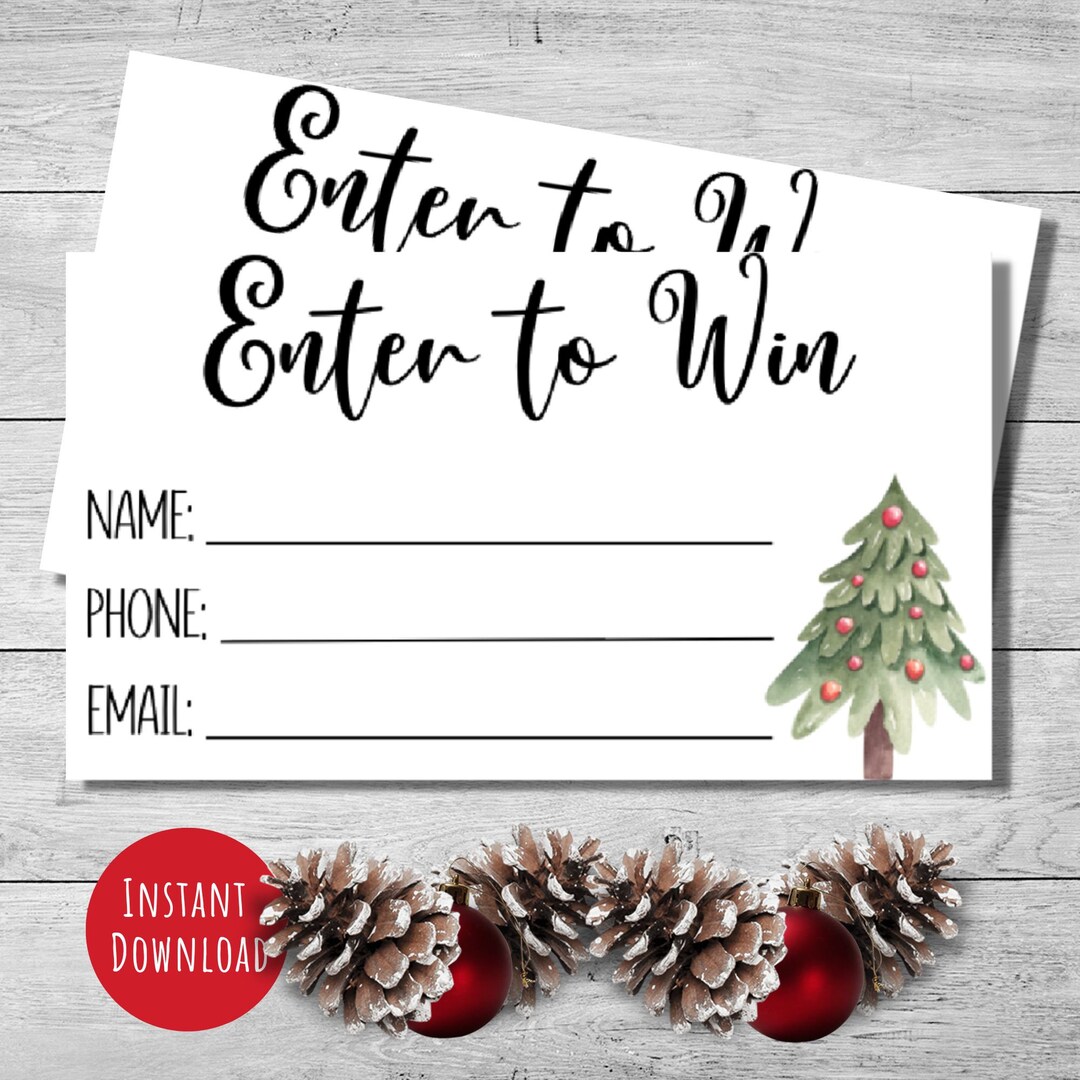 Printable Enter to Win Tickets, 2x3.5 Size Cards, School Fundraiser ...