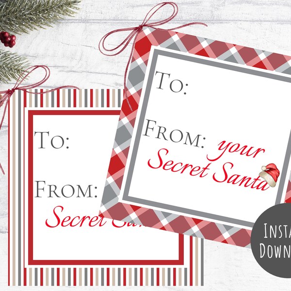 Secret Santa Tags - Etsy