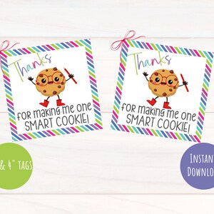 Teacher Appreciation Week Gift Tag Smart Cookie Tags - Etsy