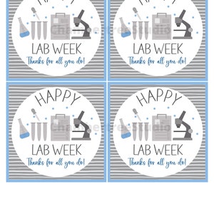 Lab Week Appreciation Gift Tag, 3" and 4" Tags, Happy Medical ...