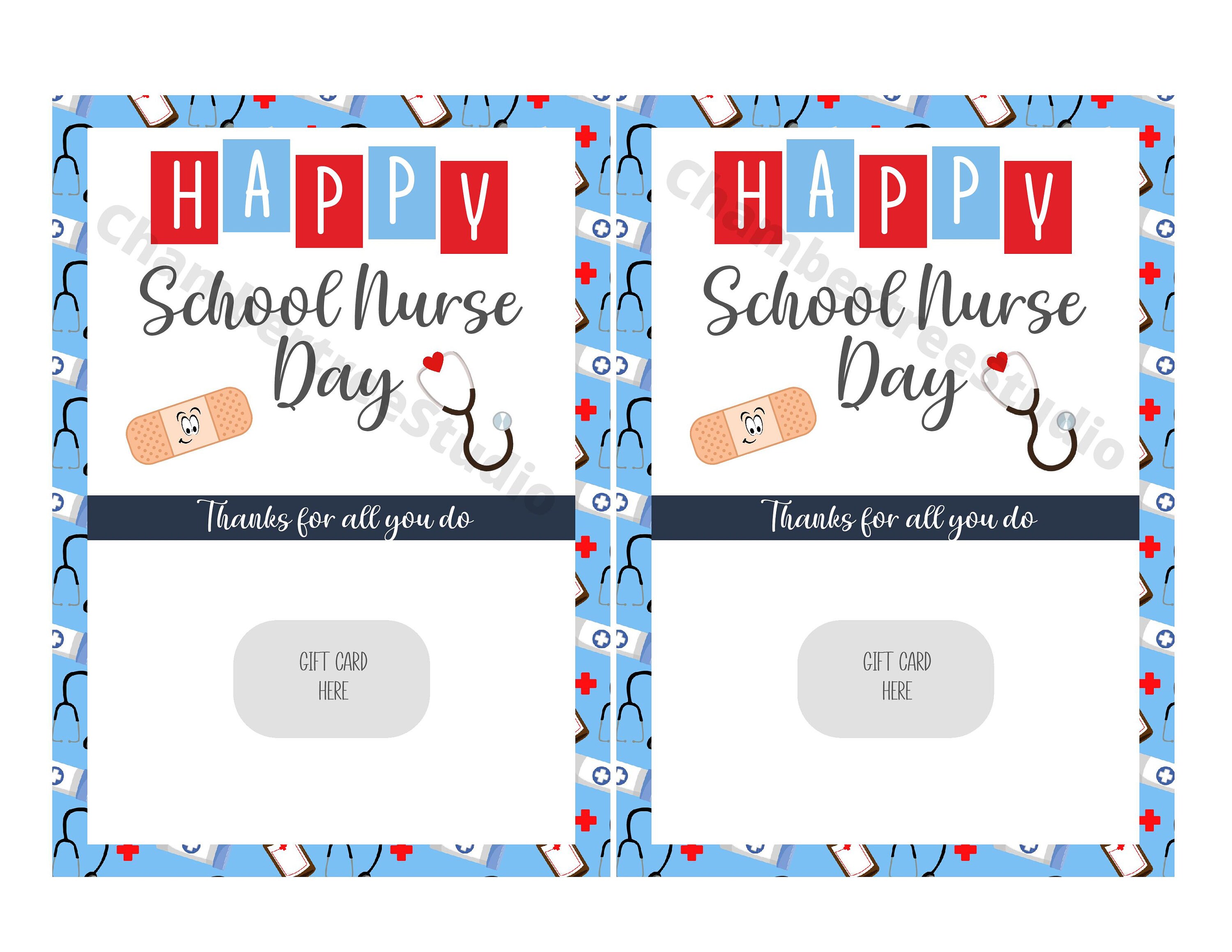School Nurse Day Gift Card Holder, Printable Thank You School Nurse ...