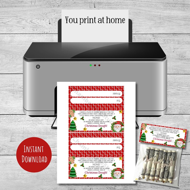 Christmas Money Holder, Christmas Dough Treat Bag, Secret Santa ...